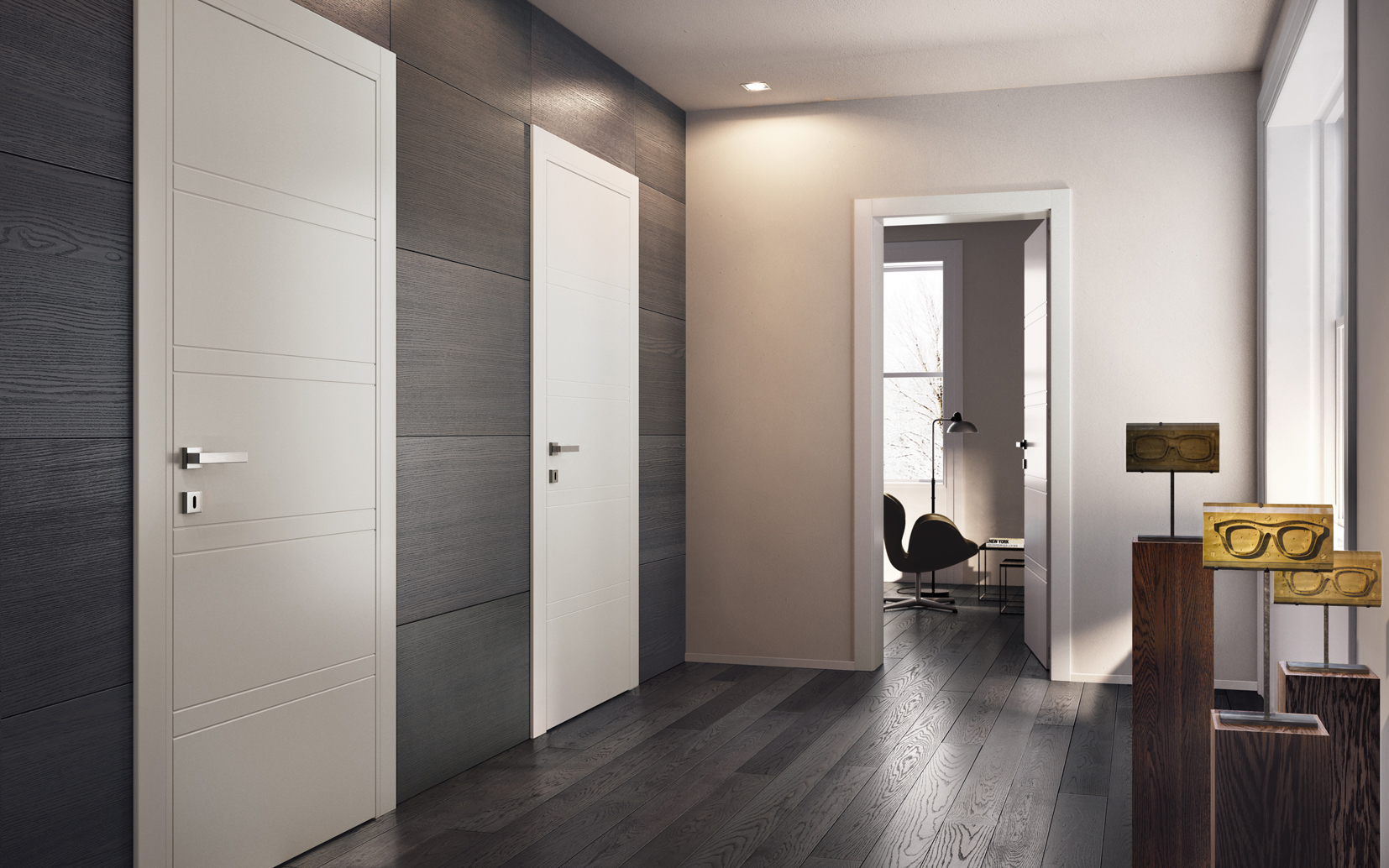 Choisir parmi les blocs-portes blancs, modernes, laqués, vitrés | Garofoli